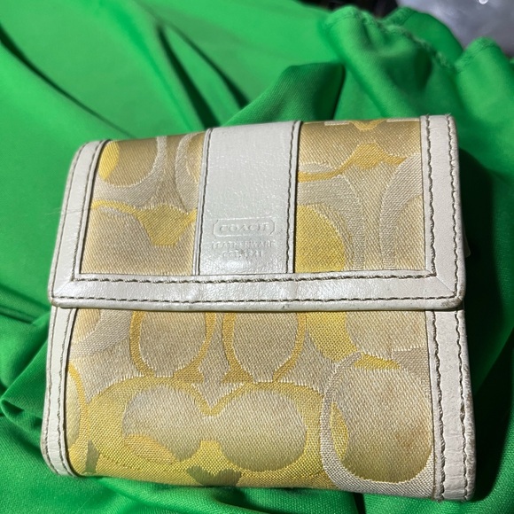 Coach | Bags | Coach Gold And Cream Womens Wallet | Poshmark